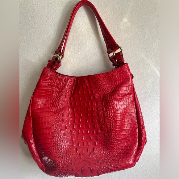 Brahmin | Bags | Nwot Brahmin Selma Red Large Croc Satchel | Poshmark